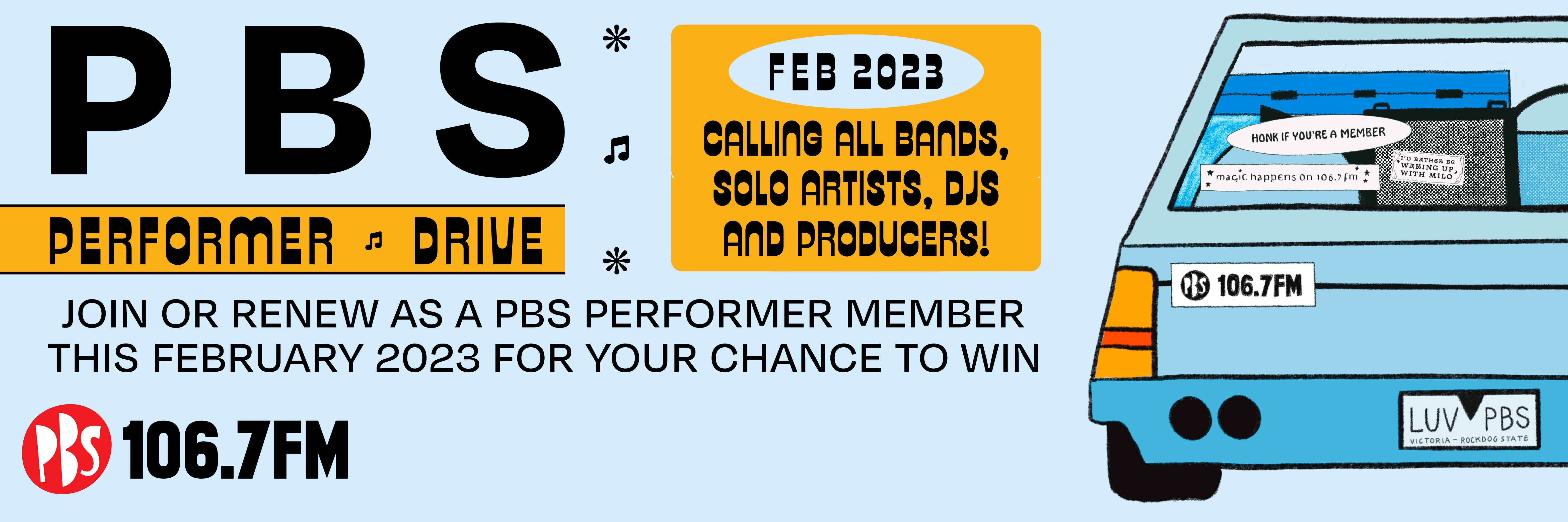Performer Drive 2023 - join now to win! | PBS FM